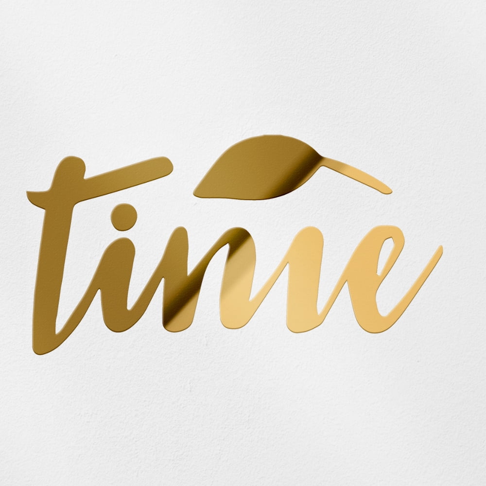 Transparent Decal Stickers Of Time (Metallic Gold) Premium Waterproof ...