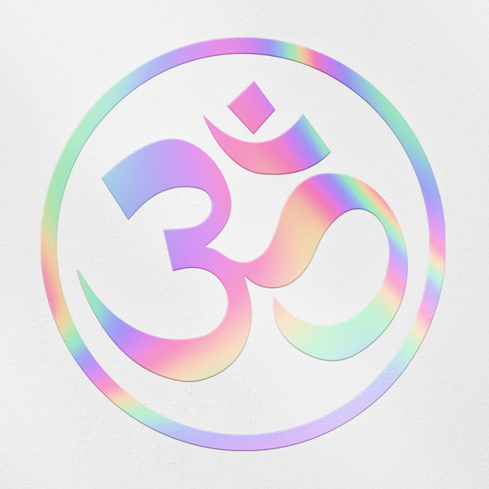 Transparent Decal Stickers Of Yoga Om Aum (Hologram) Premium Waterproof ...