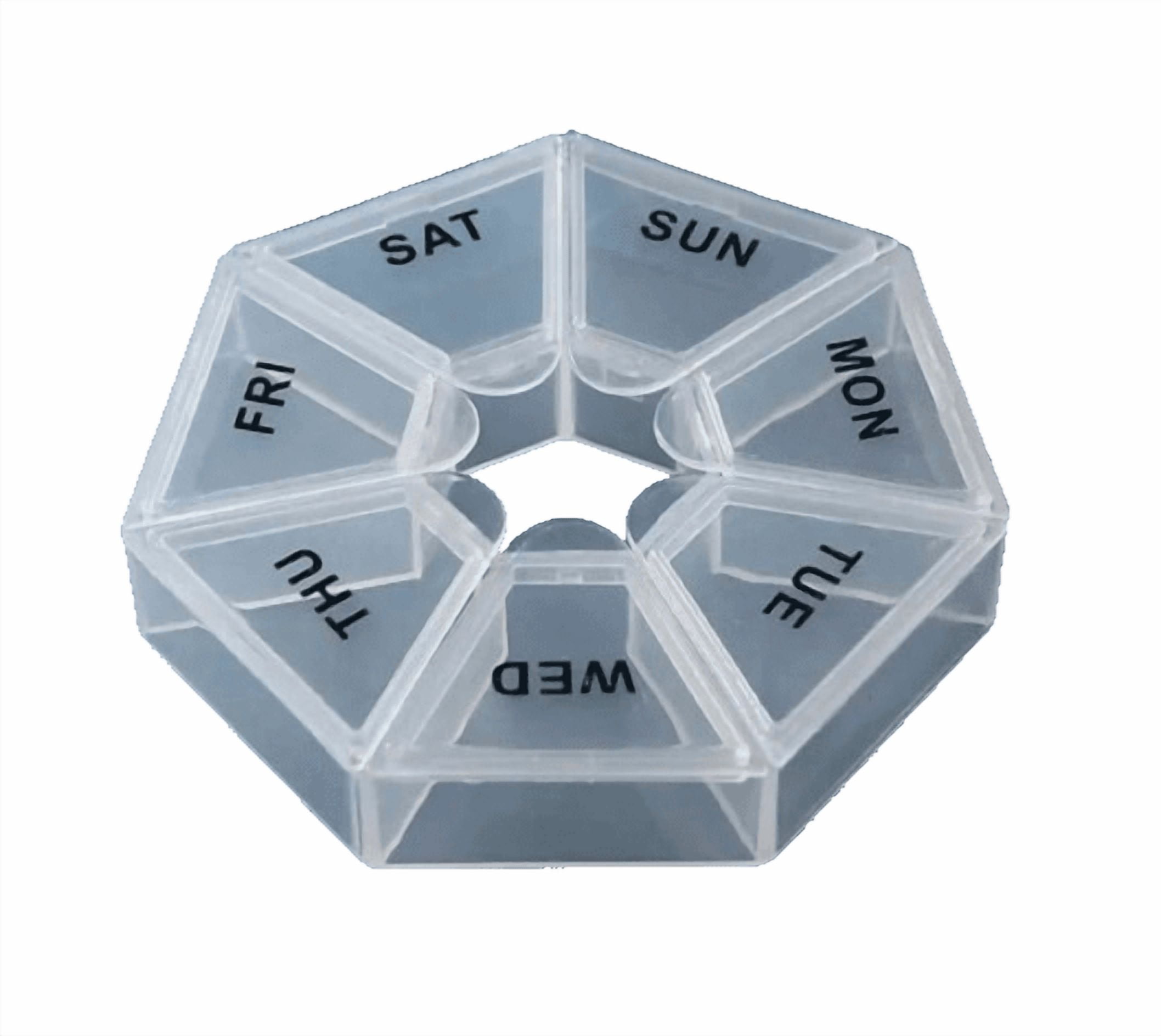 Transparent Design Secure Snap Lids Weekly Pill Organizer, Clear ...