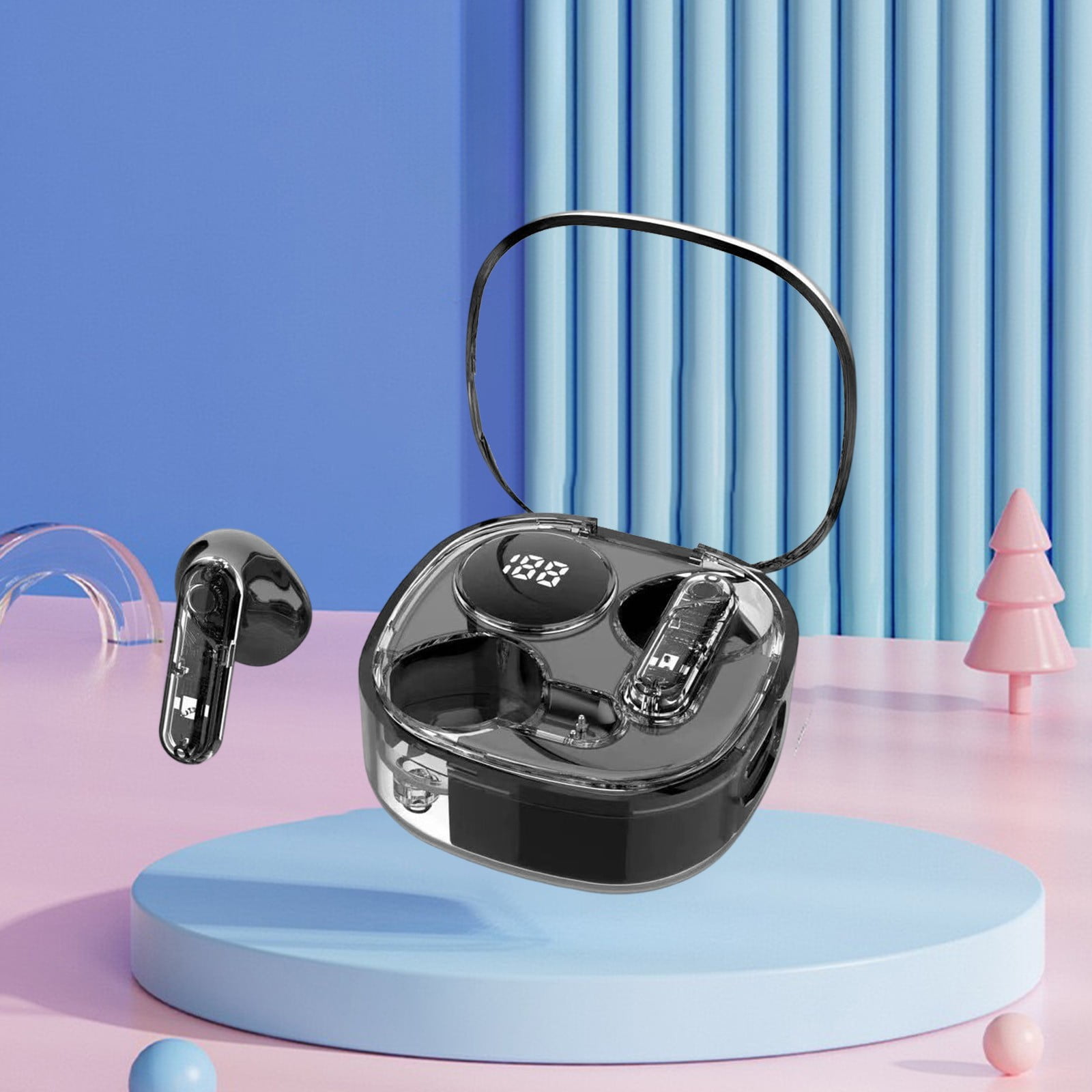 Transparent Design TWS Bluetooth Earbuds 24H Battery, LED Power Display ...