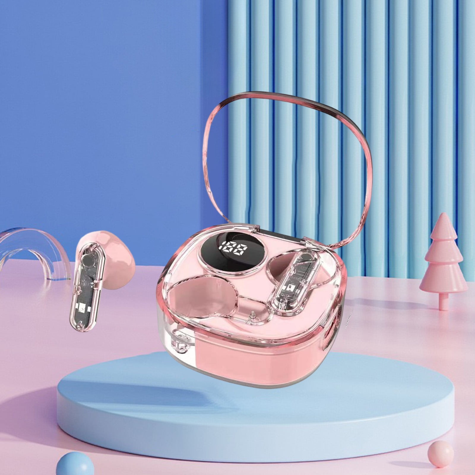 Transparent Design TWS Bluetooth Earbuds 24H Battery, LED Power Display ...