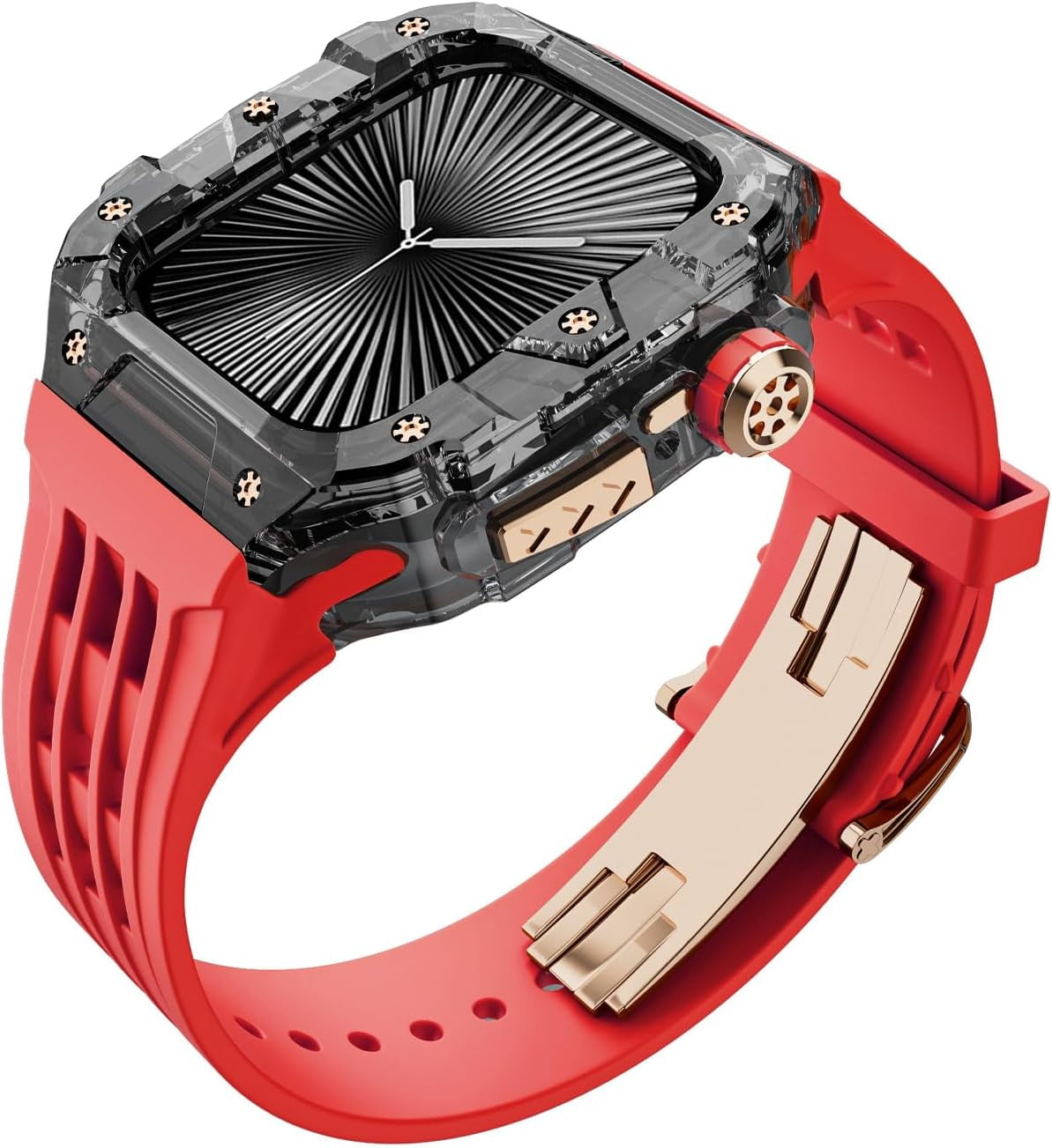 Transparent Designer Rugged Case with Band for Apple Watch Series 10 ...