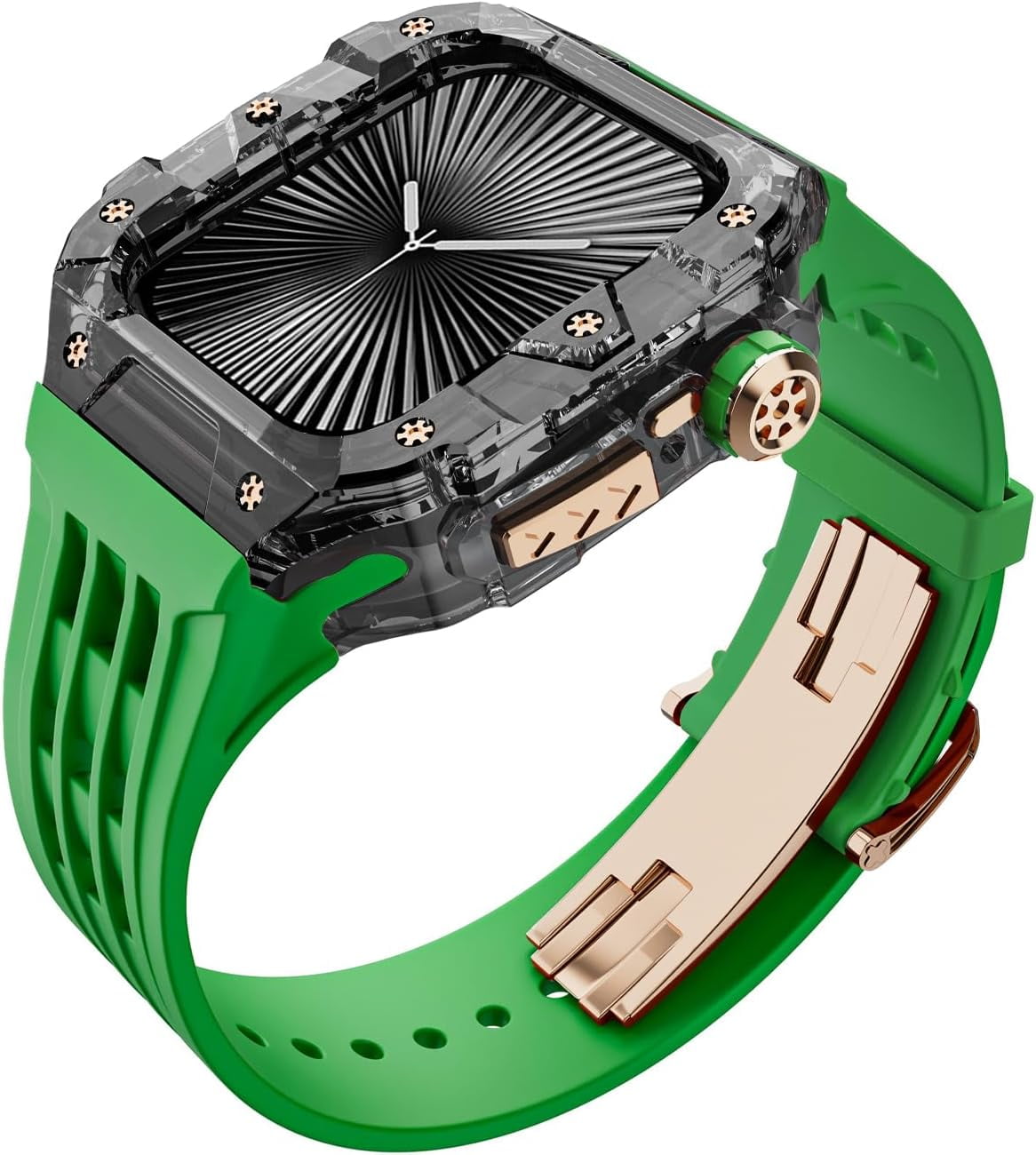 Transparent Designer Rugged Case with Band for Apple Watch Series 10 ...