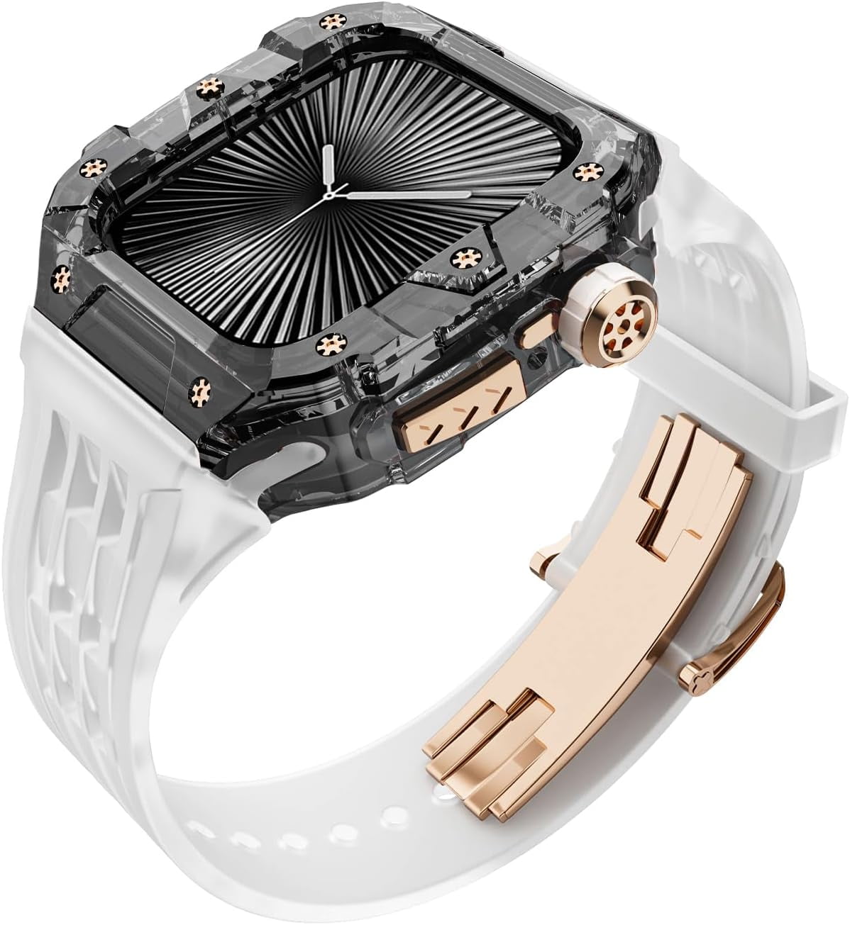 Transparent Designer Rugged Case with Band for Apple Watch Series 10 ...