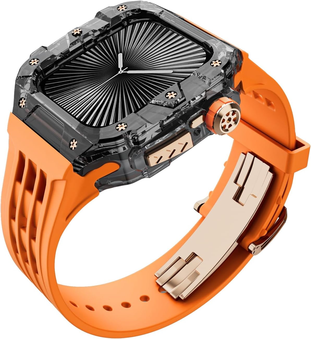 Transparent Designer Rugged Case with Band for Apple Watch Series 10 ...