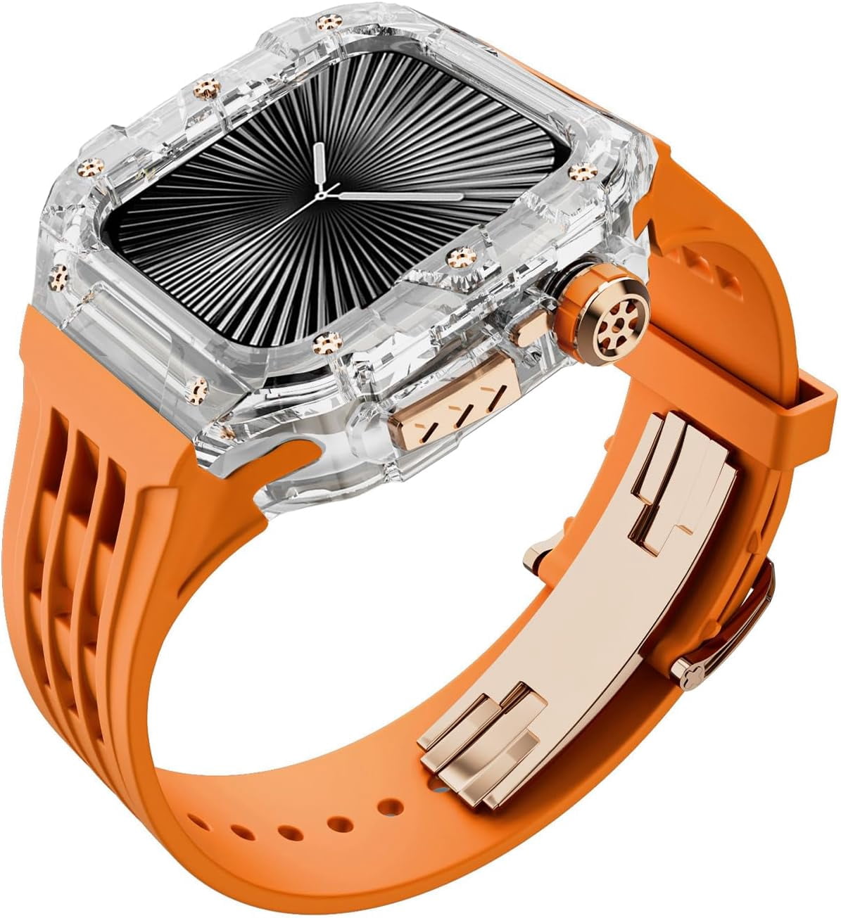 Transparent Designer Rugged Case with Band for Apple Watch Series 10 ...