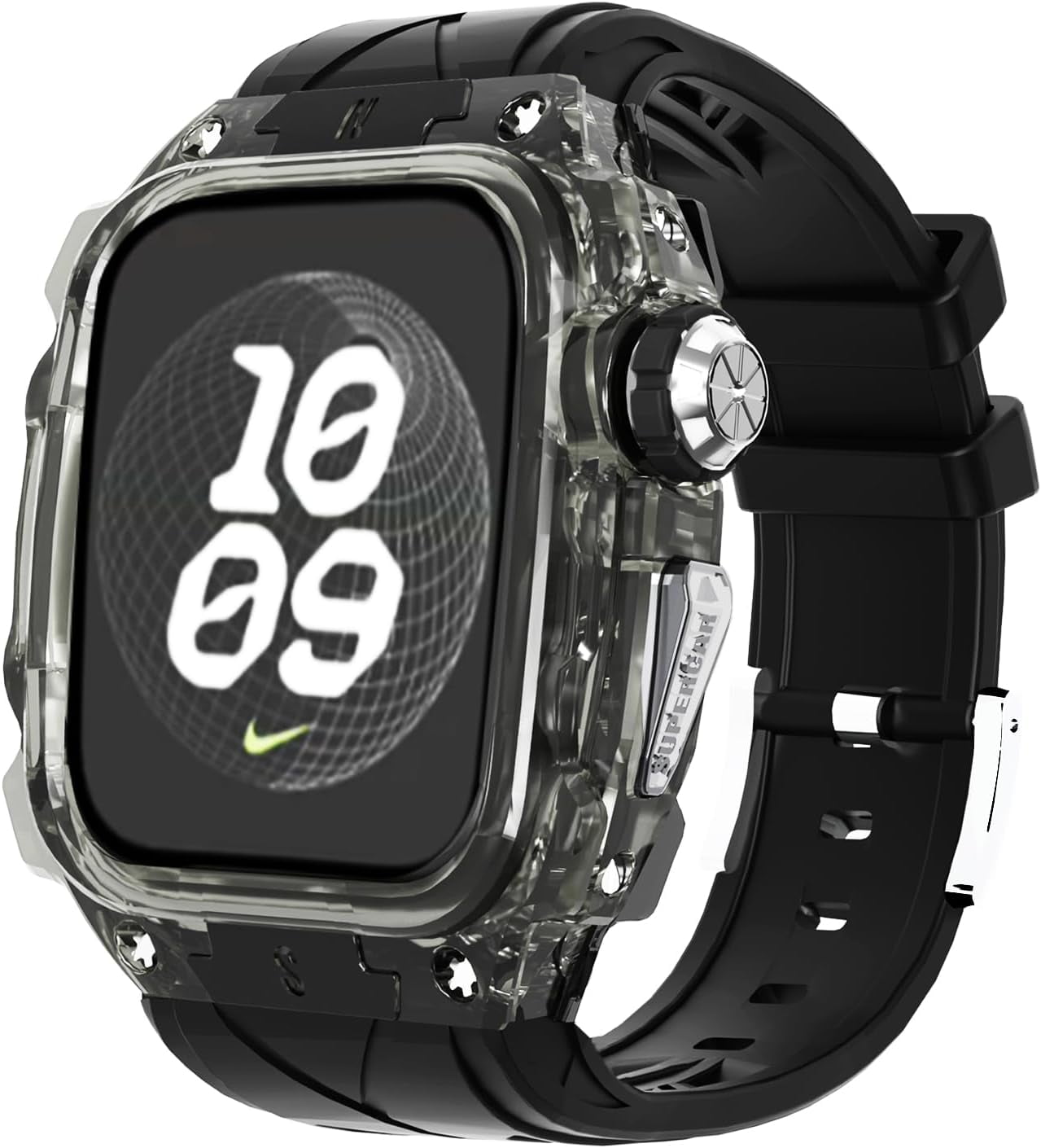 Transparent Designer Rugged Case with Band For Apple Watch Series 10 ...