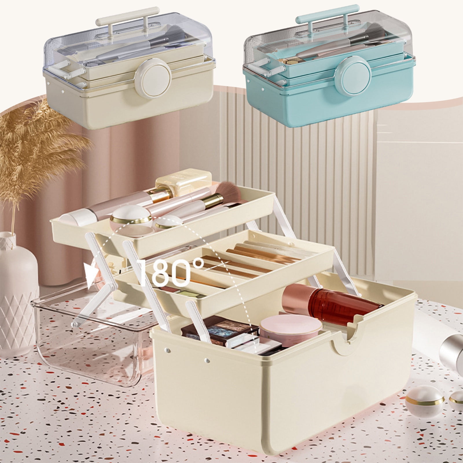 Transparent Desktop Makeup Organizer with High Capacity Storage for ...