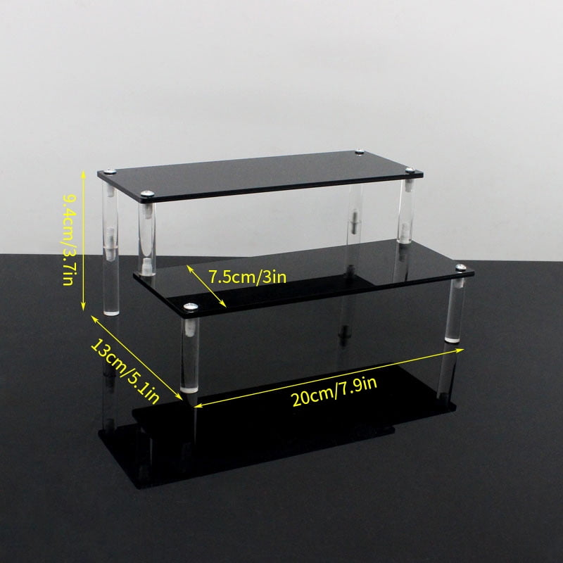 Transparent Display Stand Acrylic Risers Shelf Figures Storage Rack ...