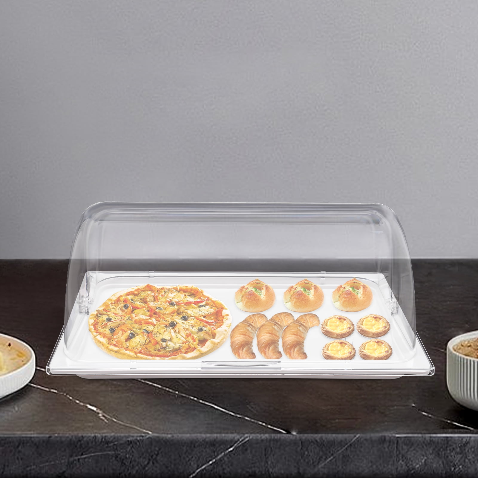 Transparent Display Tray, 16.54x11.02x7.87in Rectangular Food Platter ...