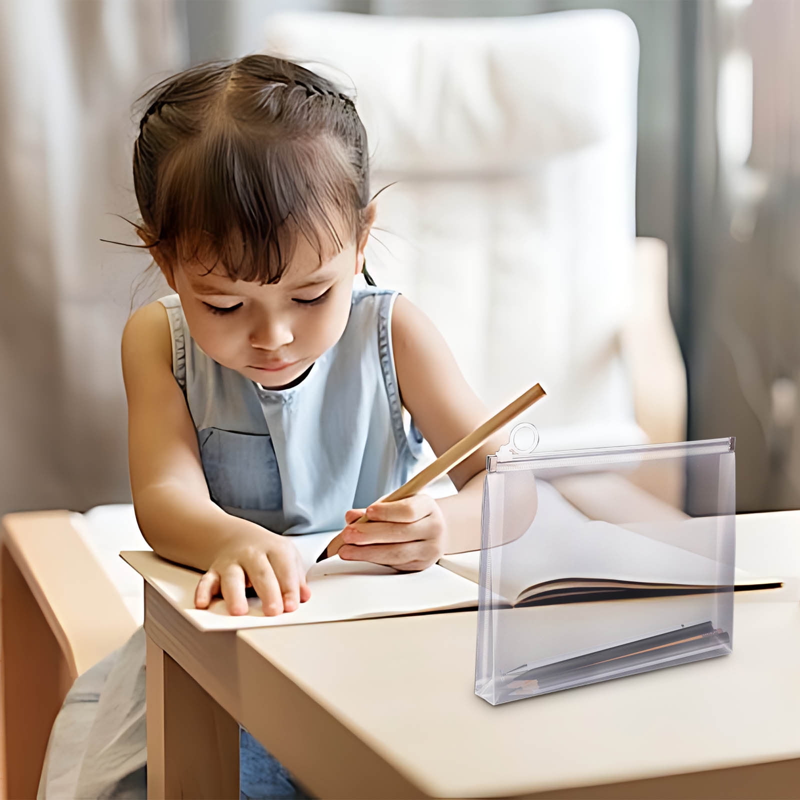 Transparent Document Bag File Bag Clear Poly Envelope Folder for Money ...