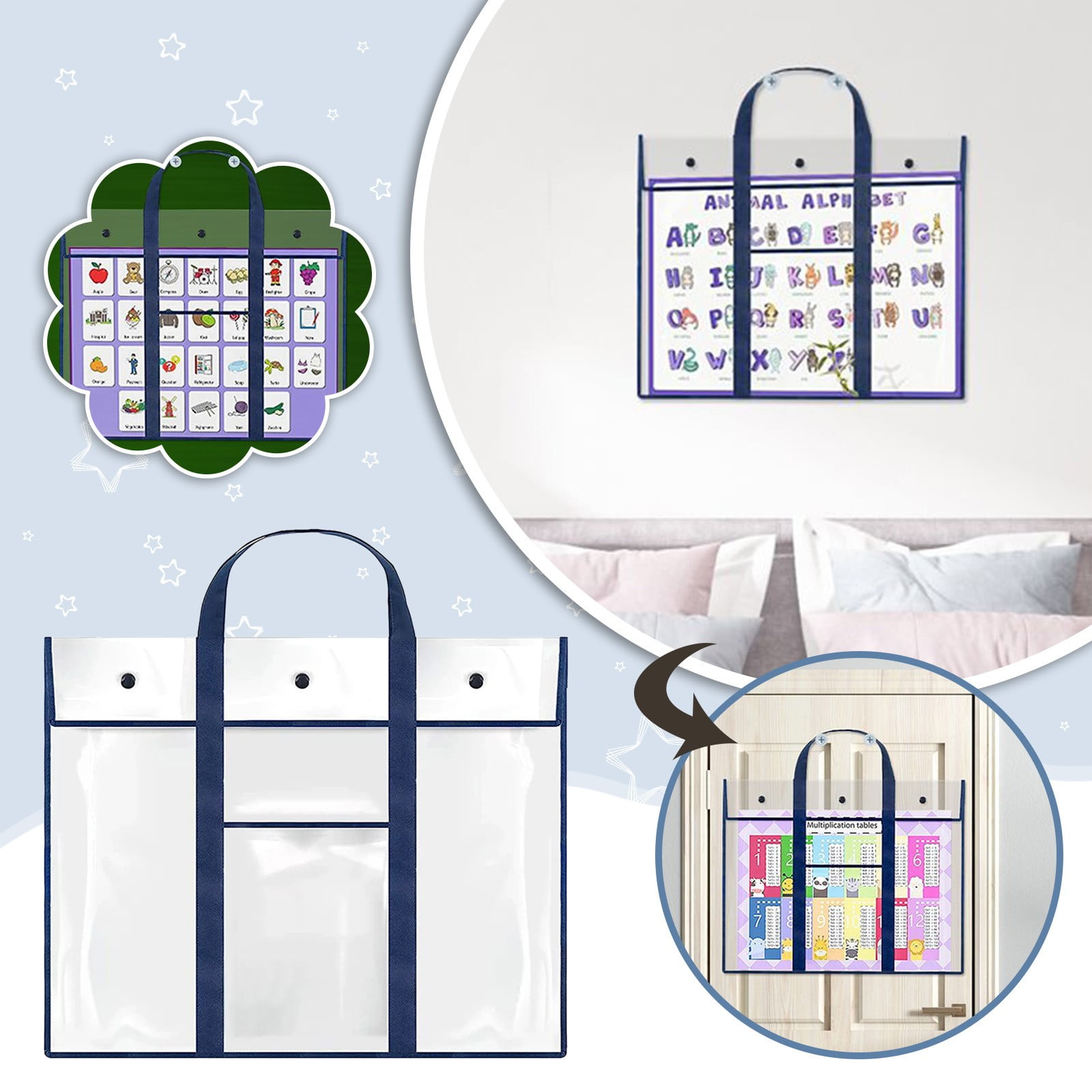 Transparent Document Storage Bag Blue Bag Large Poster Storage Bag ...