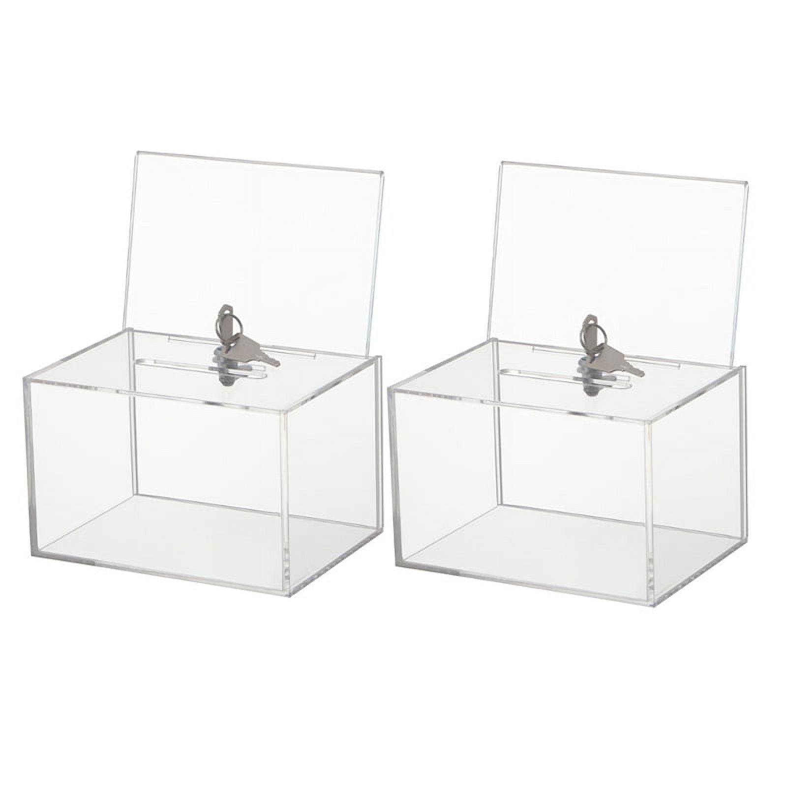Transparent Donation Box with Lock Money Collection Box Ballot Box ...