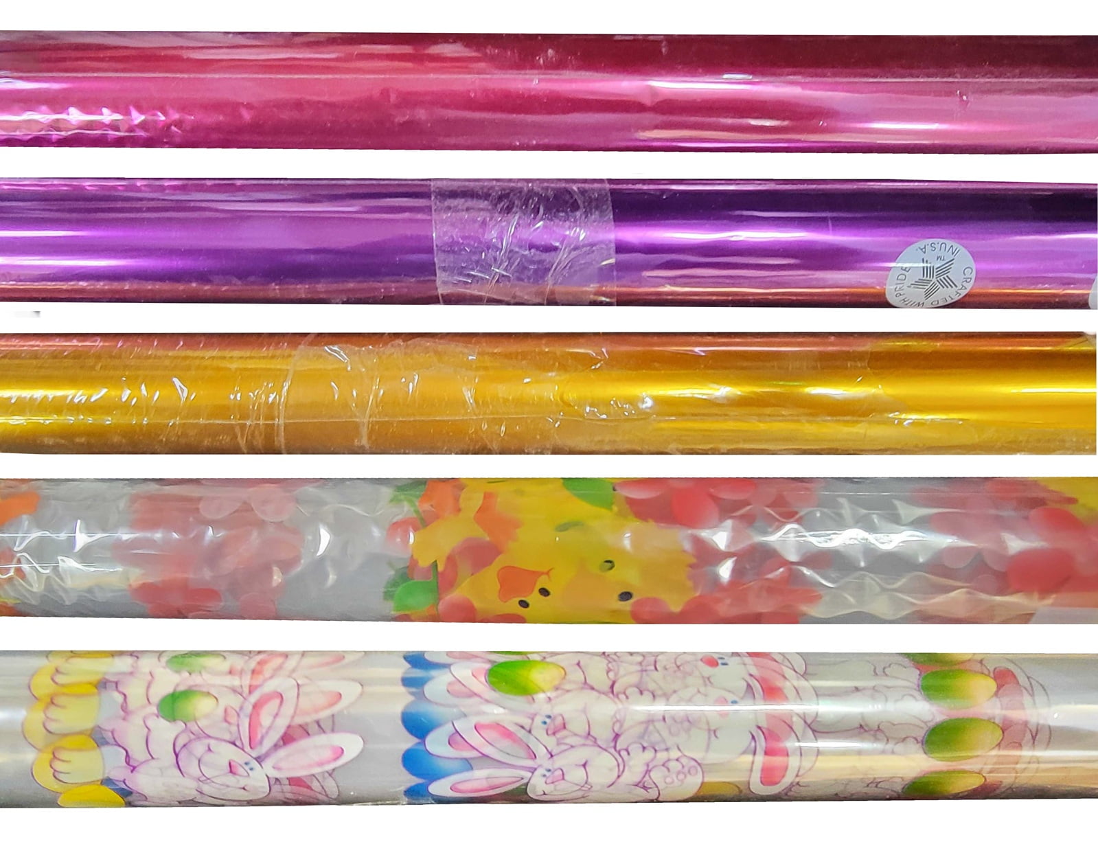 Transparent Easter Floral Gift Wrap 3 Rolls 12.5 sq ft Each 30 inch ...