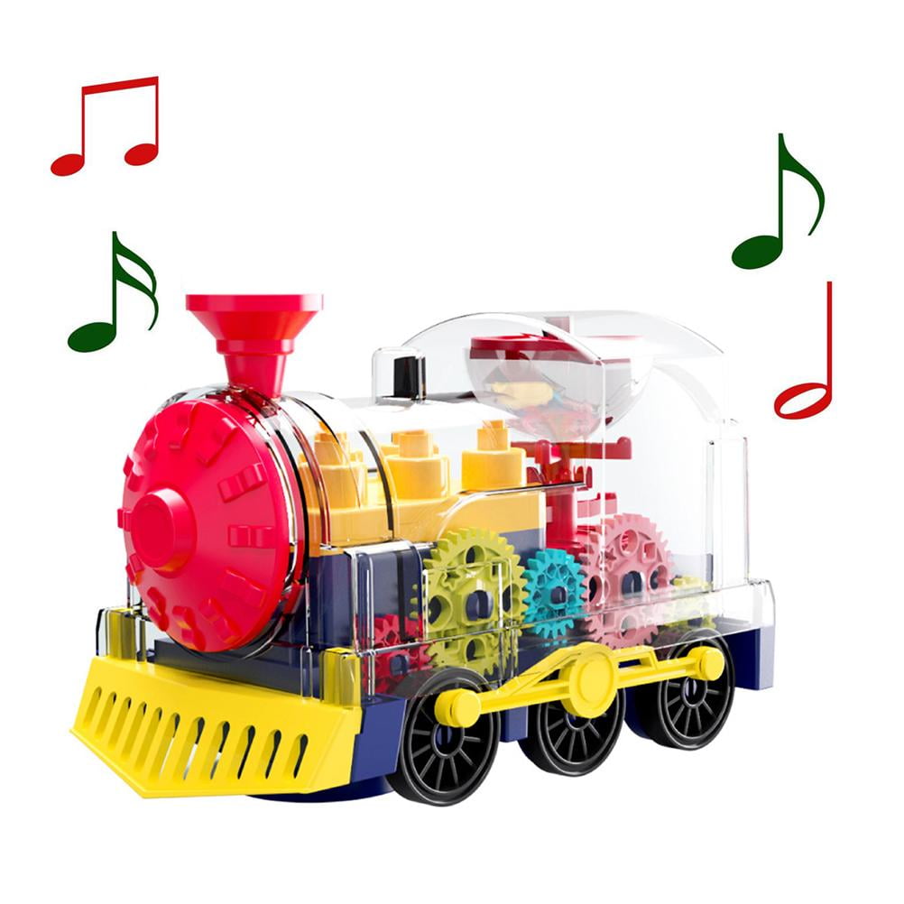 Transparent Electric Gear Train Toys With Music and Rotating Light ...