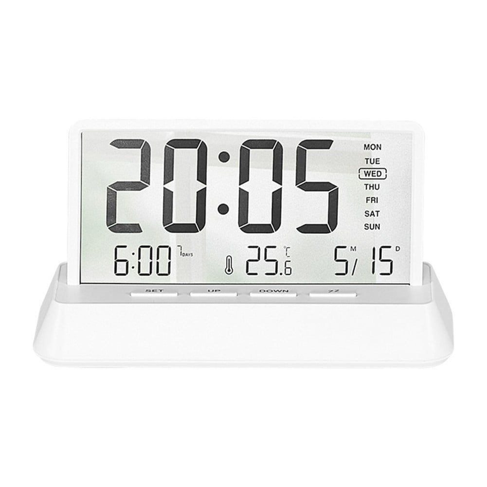 Transparent Electronic Clock Multi-Function Clock Alarm Temperature ...