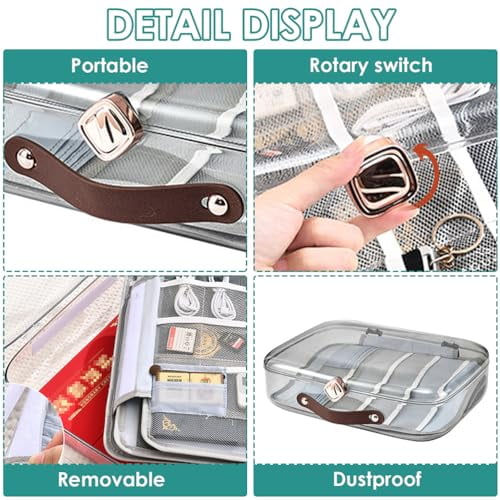 Transparent File Box with Handle, Plastic Document Box with Detachable ...