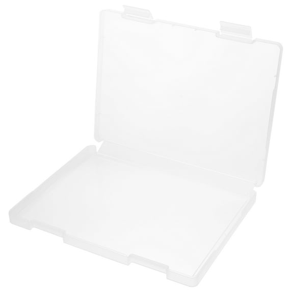 Transparent File Box Plastic Case Scrapbook Protector Folders Portable ...