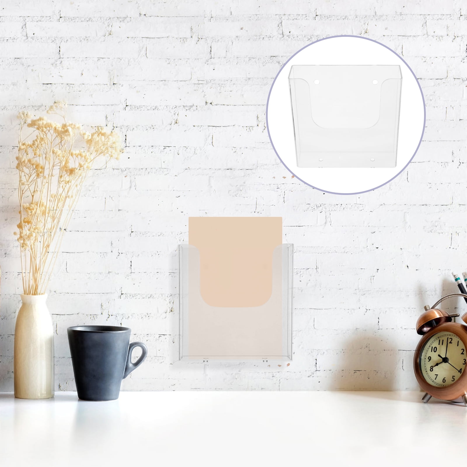 UEETEK Wall Mounted File Holder Clear Plastic for Office Workers in ...