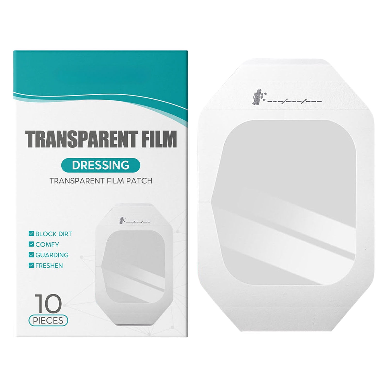 Transparent Film Dressing 10-Count: Adhesive Patches Box for Swimming ...