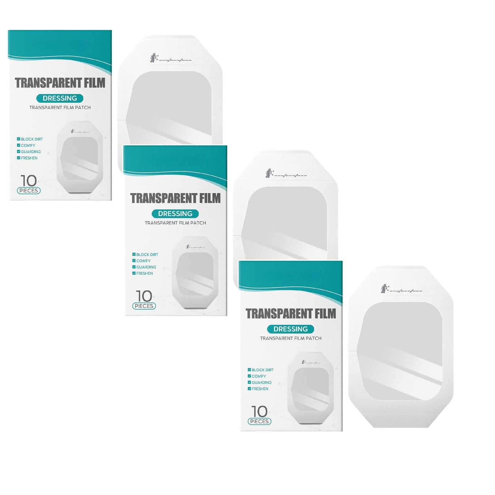 Transparent Film Dressing 10-Pack: Adhesive Patches for Showering ...