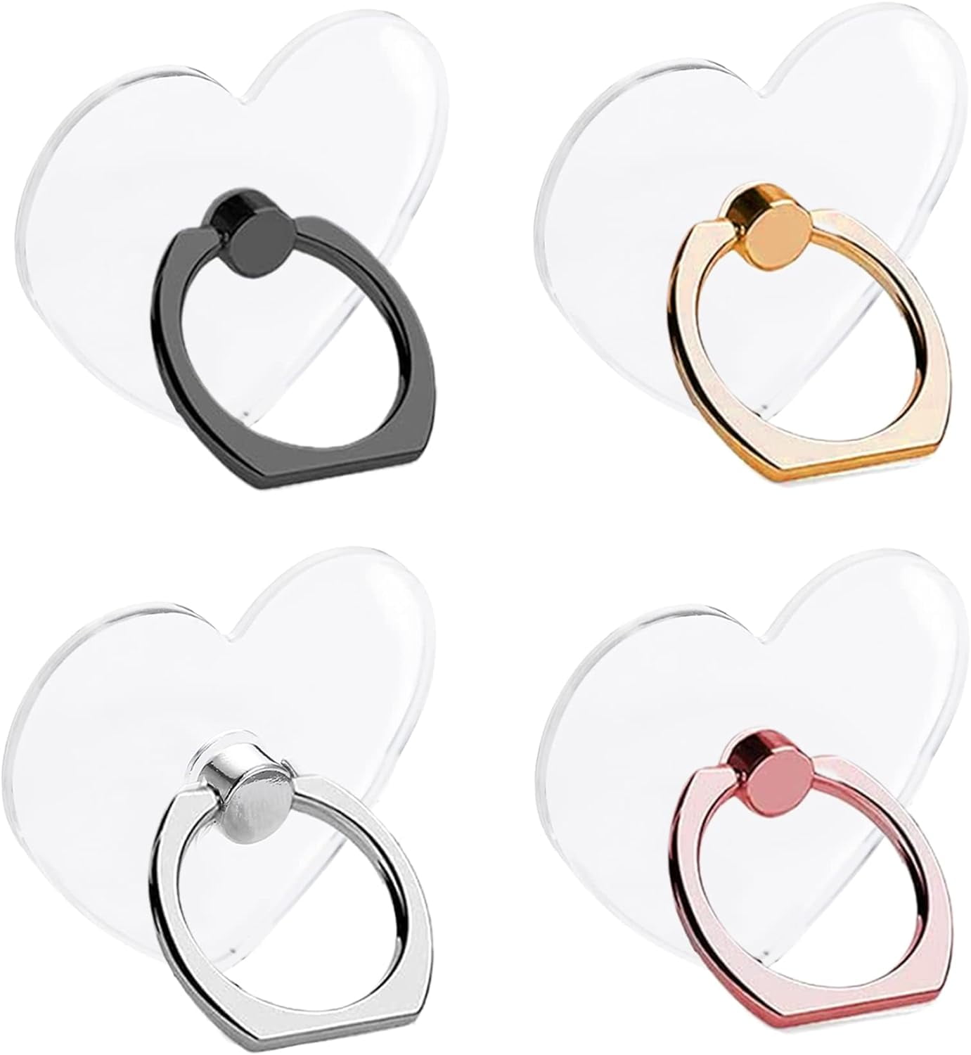 Transparent Finger Ring Stand Holder,4 Pack Cell Phone Stand Finger ...