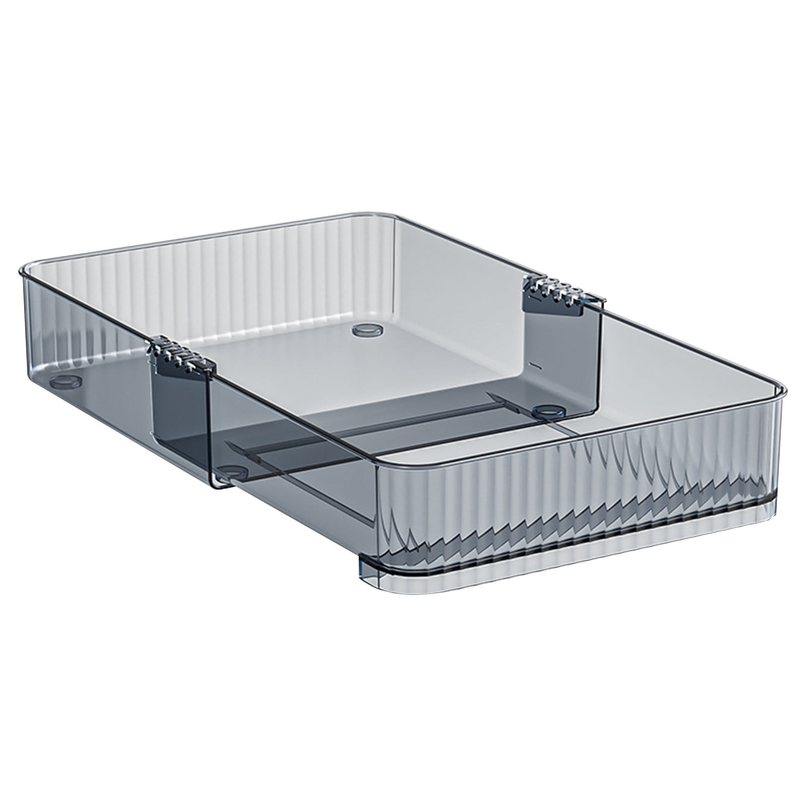 Transparent Flatware Tray Kitchen Drawer Organizer with Lid - Plastic ...