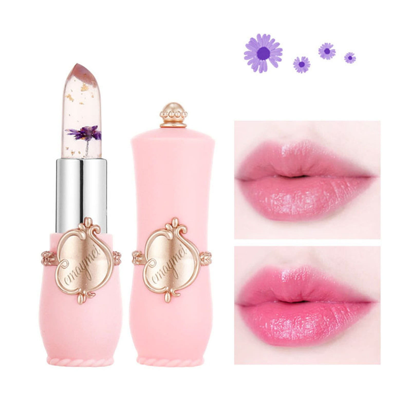 Transparent Flower Jelly Lipstick - Color Changing Lip Balm, Long ...