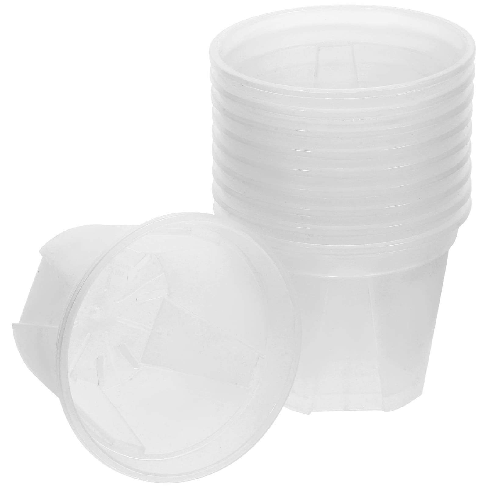 Transparent Flower Pot 10 Pcs Clear Plant Pots Plastic Planter Holes ...