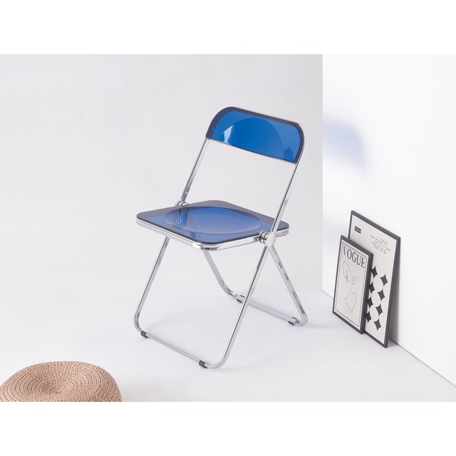Transparent Folding Chair ，Room Chairsmade by plastic，office chair，Blue ...