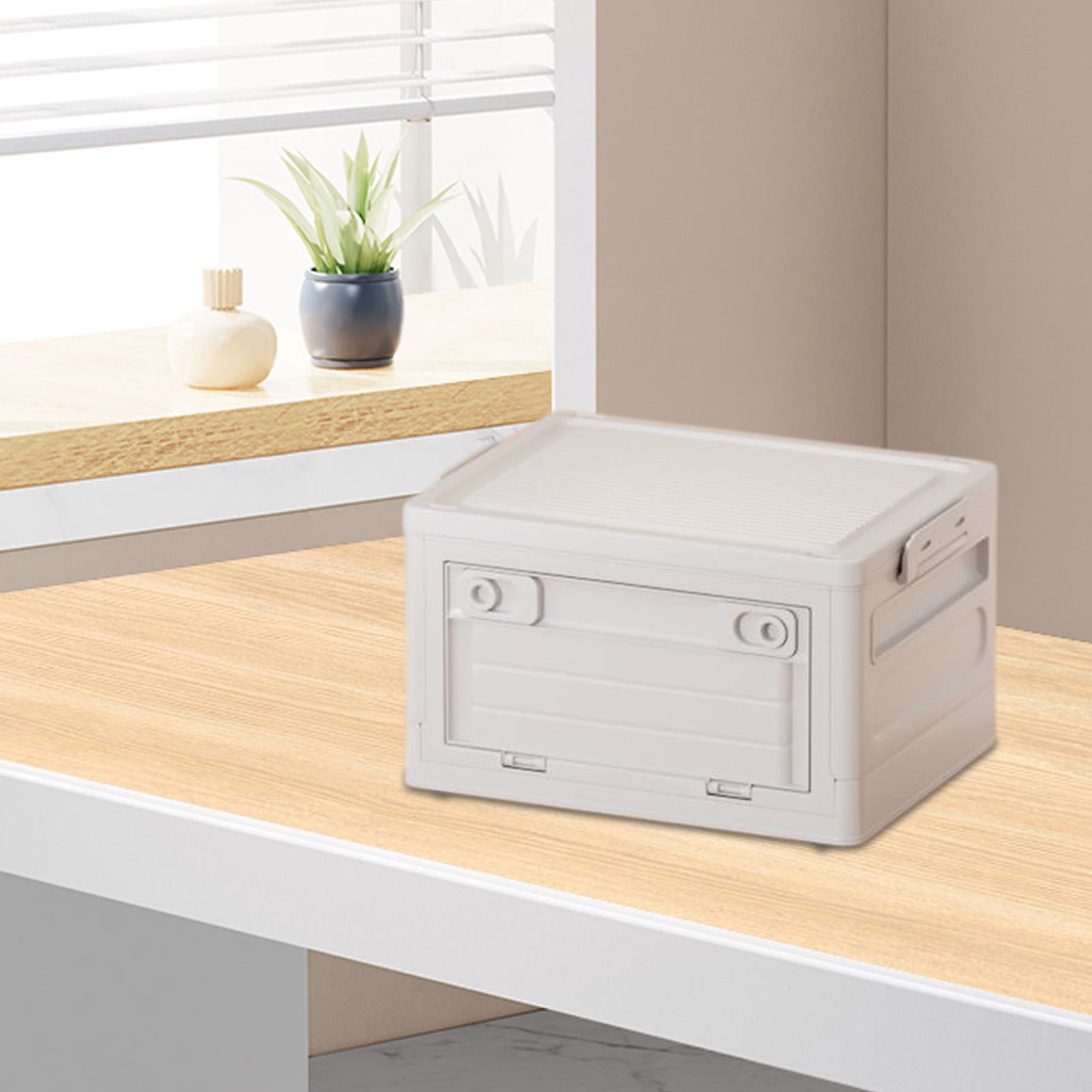 Transparent Folding Storage Box with Lid | Large Folding Organizer with ...