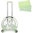 Transparent & Fully Breathable Hard cat Carrier with Rolling Wheels for ...