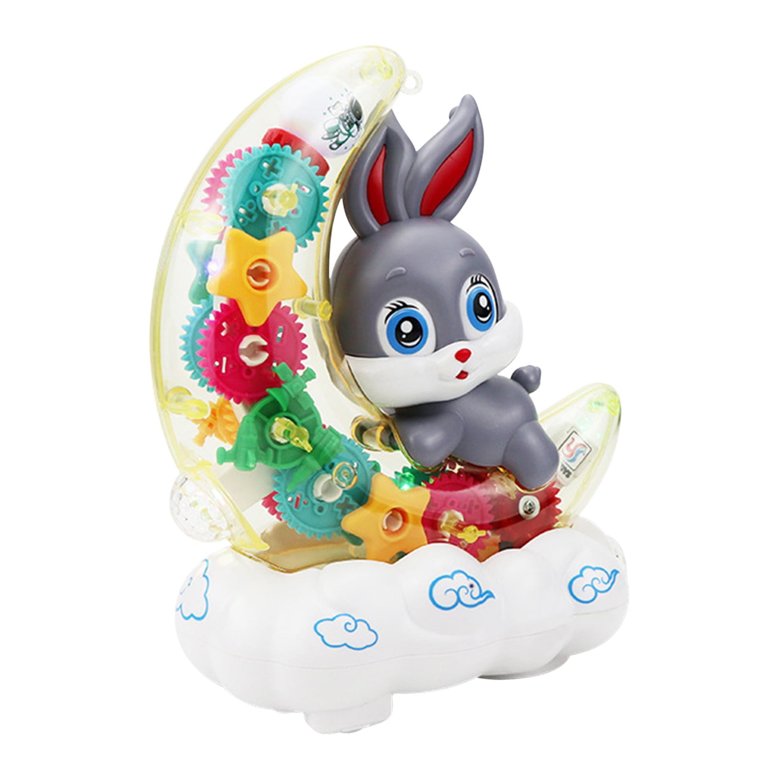 Transparent Gear Moon Rabbit Model Car Educational Toy with LED Lights ...