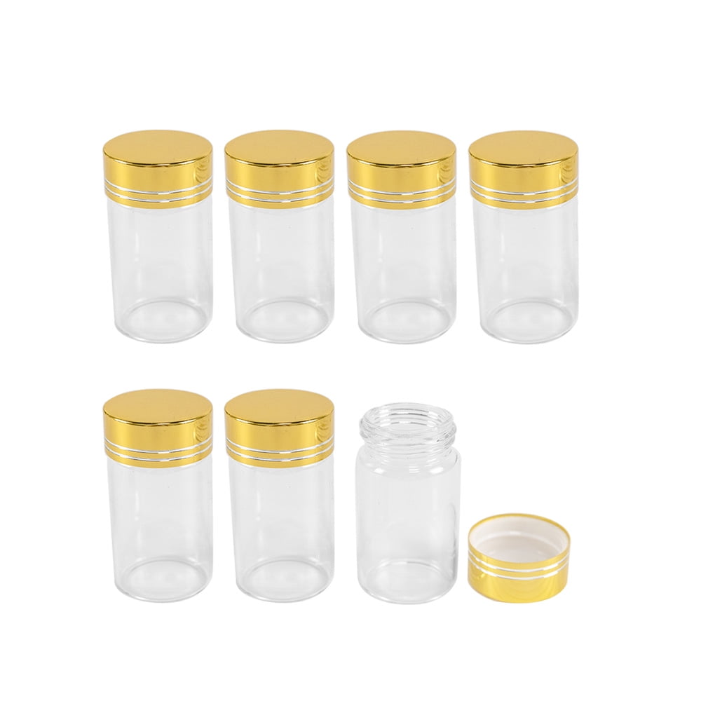 Transparent Glass Bottles With Golden Aluminum Cover 20ml Breakable ...