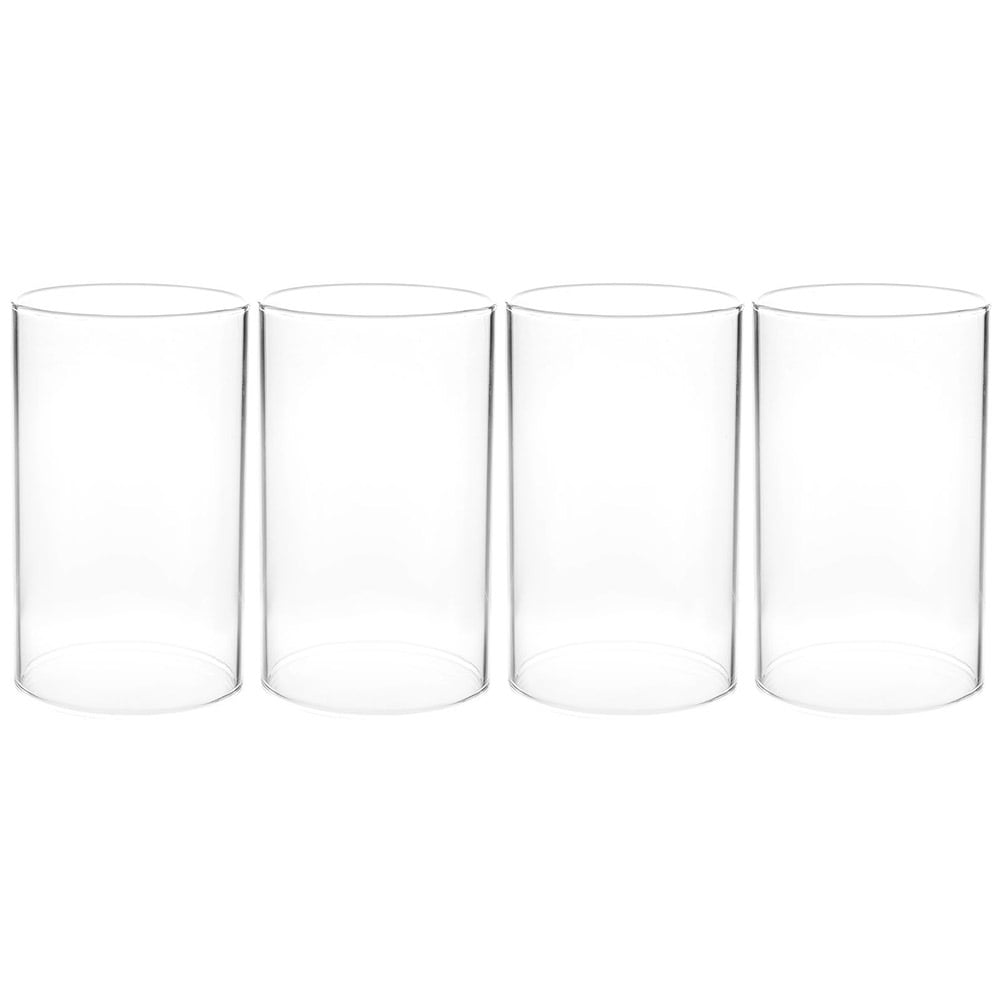Transparent Glass Candle Covers for Decor 4pcs Cylinder Shaped ...