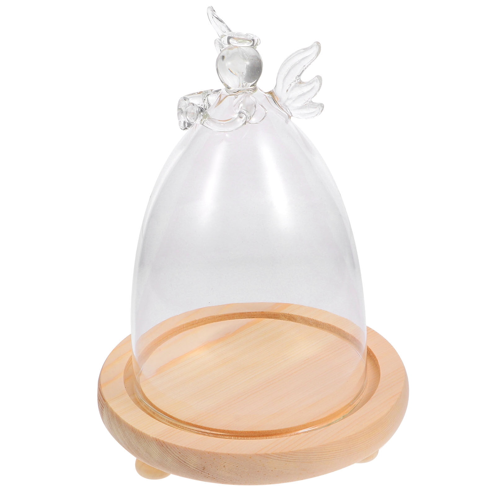 Transparent Glass Dome Angel Shaped Display Dome Glass Cover Gift ...