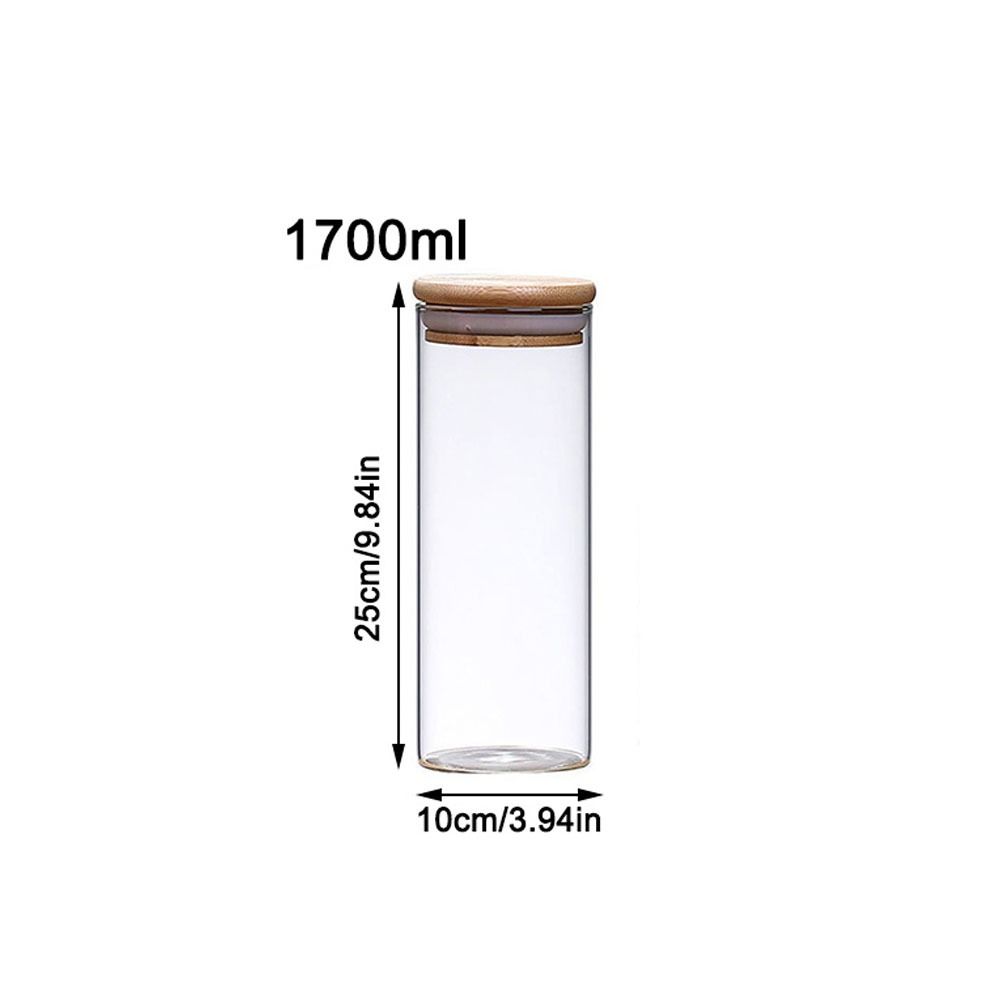 Transparent Glass Jar with Bamboo Lid Miscellaneous Grain Tea Coffee ...