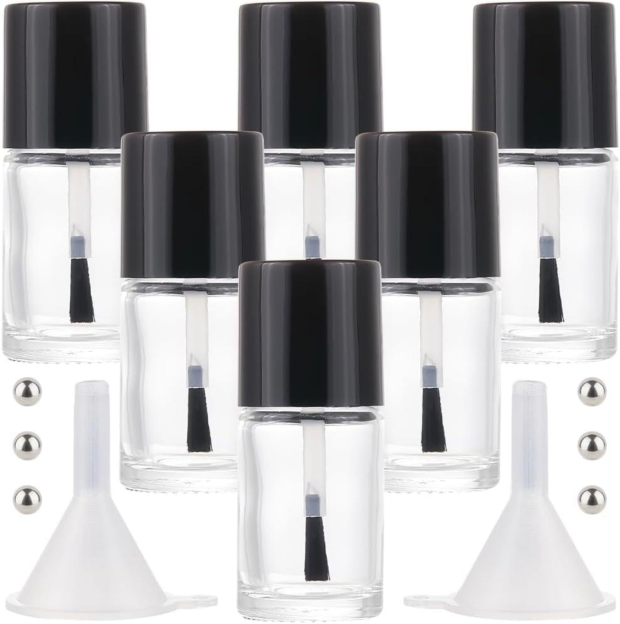 Transparent Glass Nail Polish Empty Bottle with Transparent Plastic ...