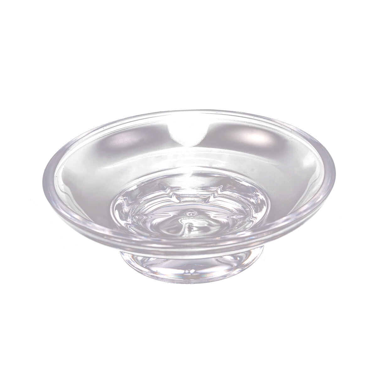 Transparent Glass Soap Box Round Soap Container Bathroom Wash Drainer ...