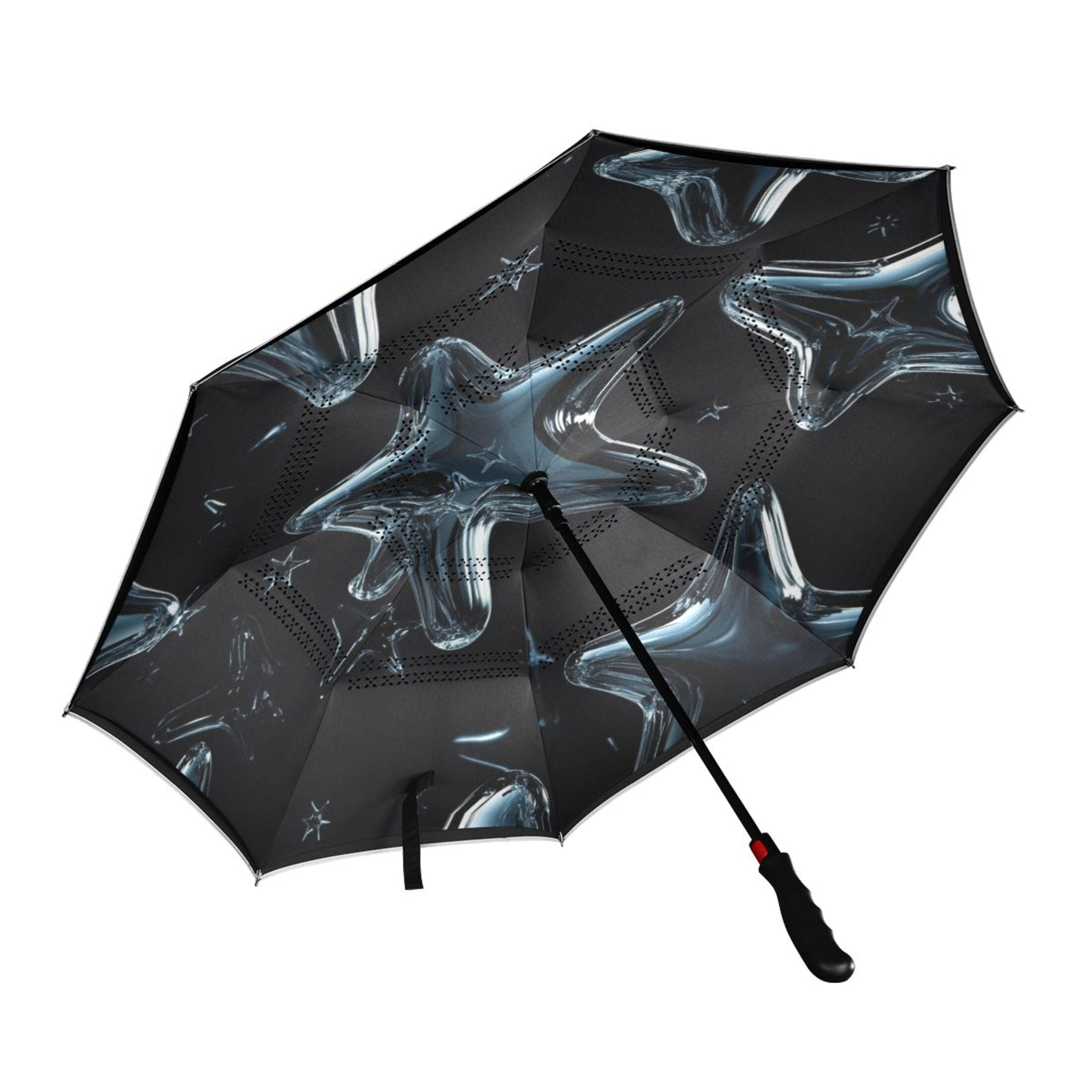 Transparent Glass Stars Automatic Reverse Umbrella Parasol Inverted ...