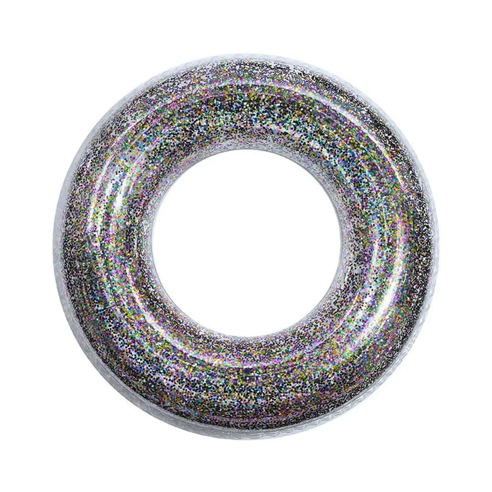 Transparent Glitter Pool Foats Swimming Ring Adult Children Inflatable ...