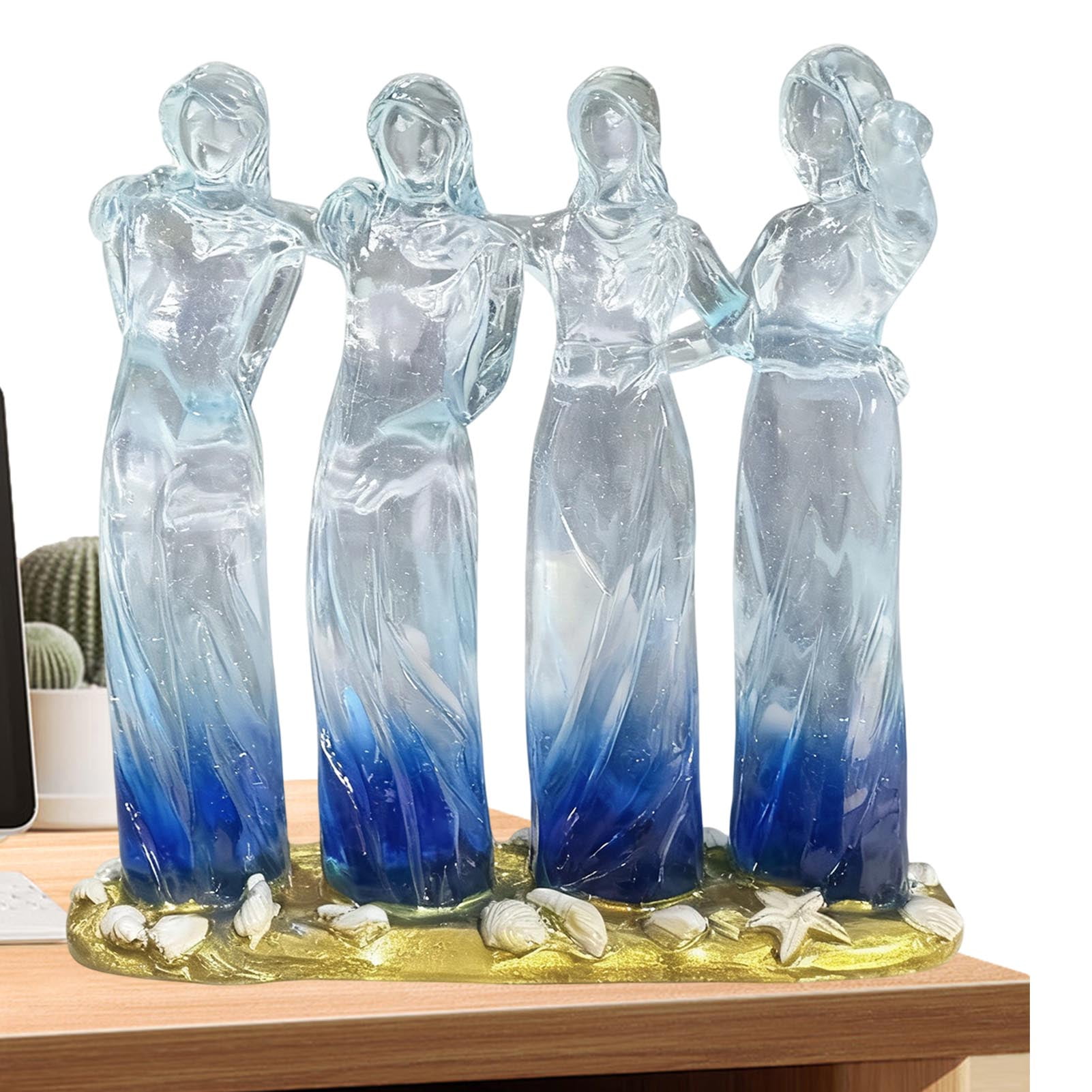 Transparent Gradient Blue Three Sisters Sculpture - Celebrates ...