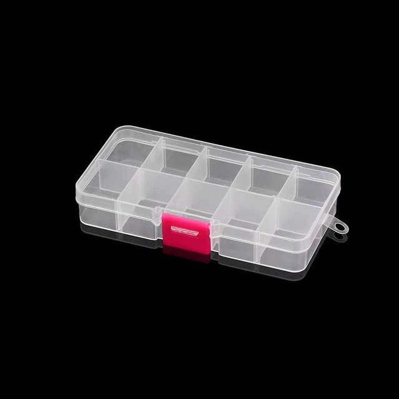 Transparent Grids Adjustable Rectangle Beads Storage Box Case Container ...