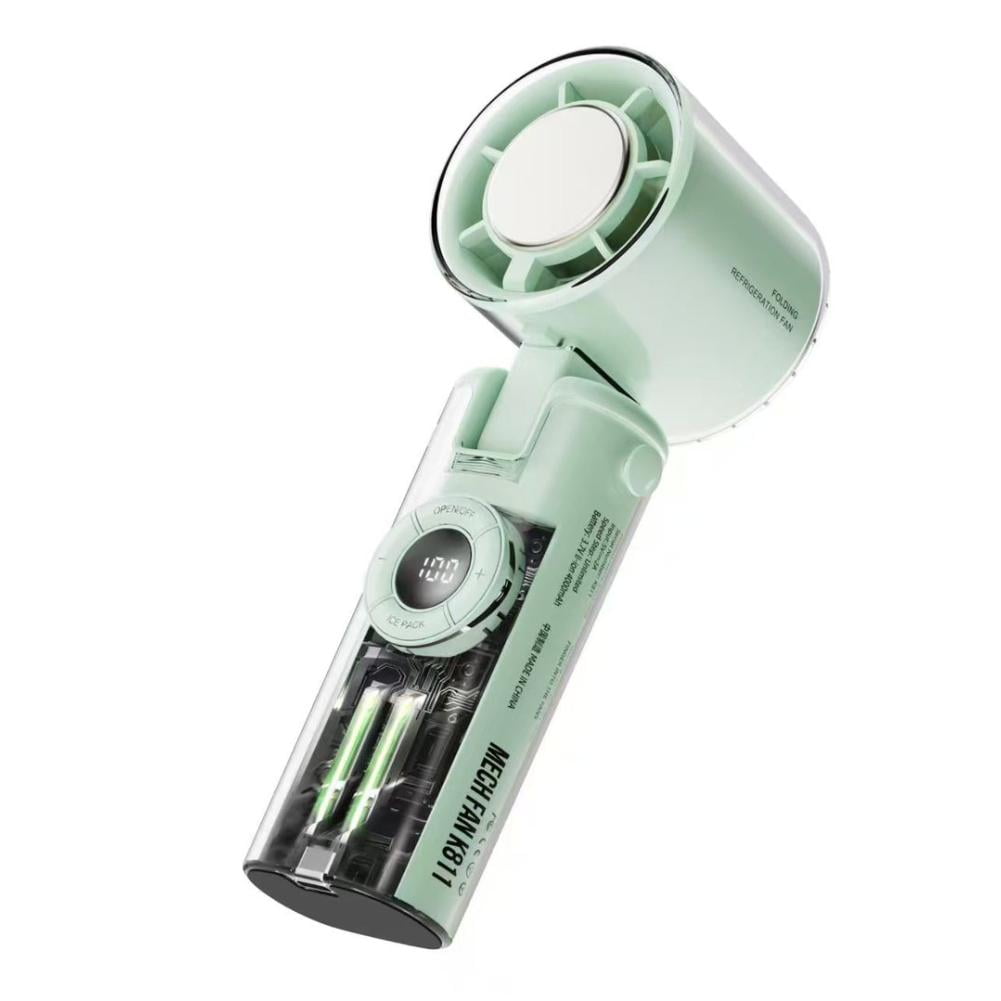 Transparent Handheld LED Fan with Ice Refrigeration Function Portable ...