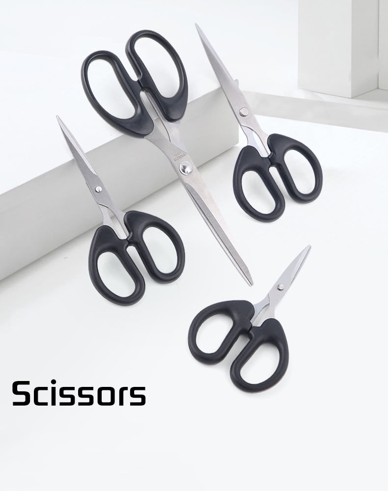Transparent Handle Stationery Scissors Stainless Steel Office Craft ...