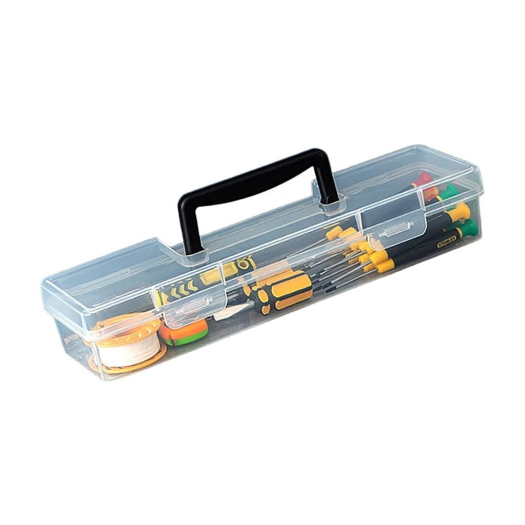 Transparent Hardware Organiser Box with Ergonomic Handle For Garage ...