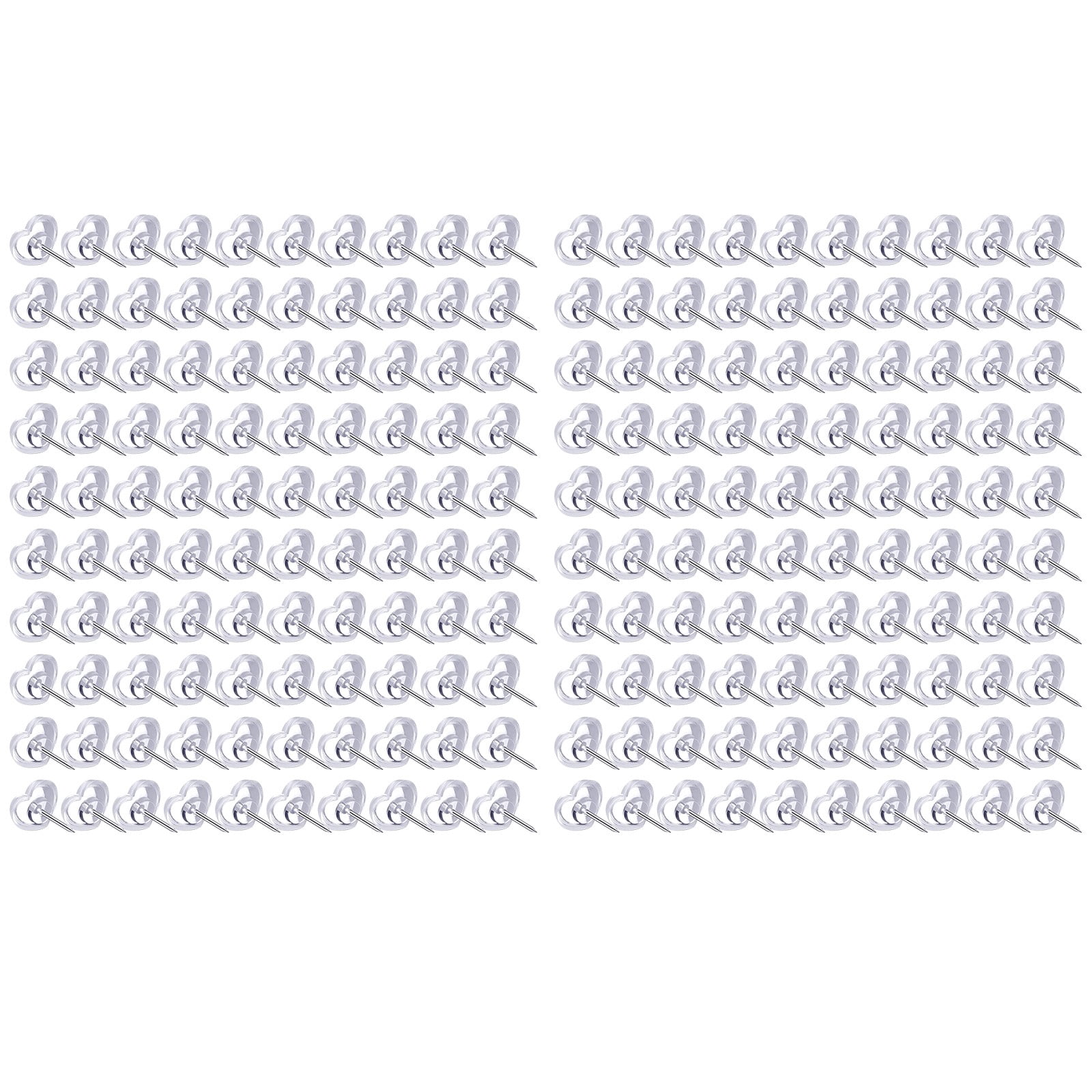 Transparent Heart Shaped Push Pins, Plastic Head Thumb Tacks In ...