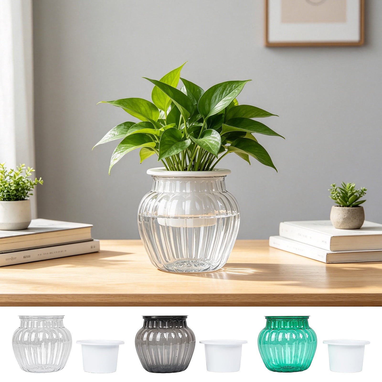 Transparent Hydroponic Self Watering Plant Pot | Plastic Automatic ...