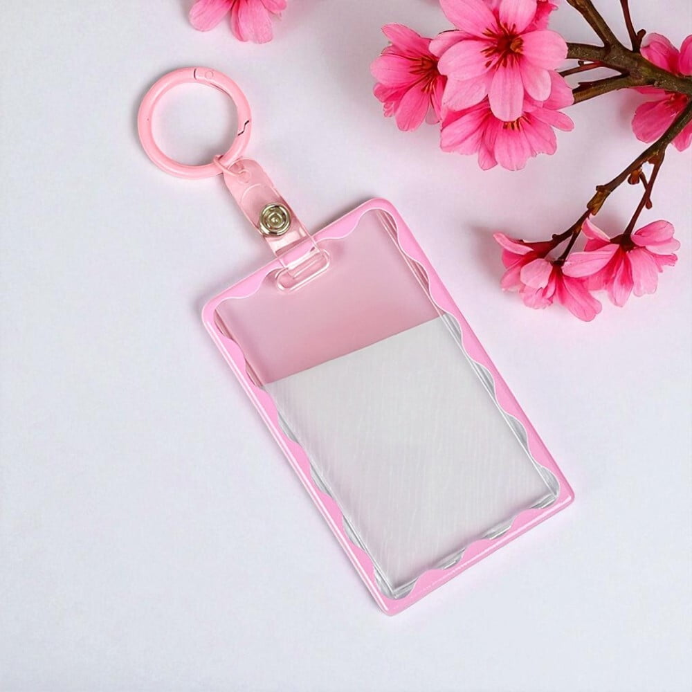 Transparent ID Card Holder with Keychain for Campus Transit Work ...