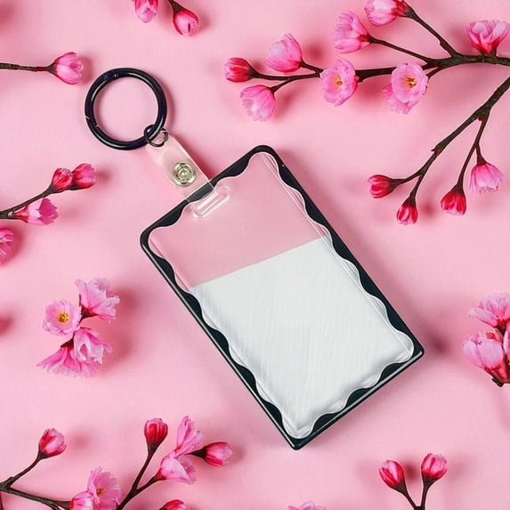Transparent ID Card Holder with Keychain for Campus Transit Work ...